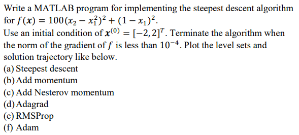 Solved Write a MATLAB program for implementing the steepest | Chegg.com Solved Write a MATLAB program for implementing the steepest | Chegg.com
