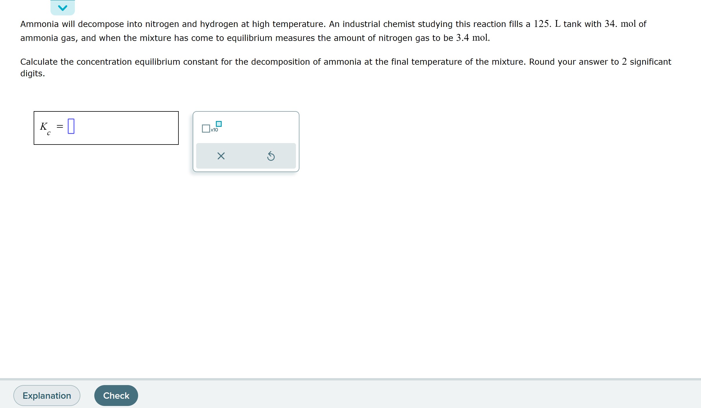 Solved Ammonia will decompose into nitrogen and hydrogen at | Chegg.com