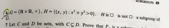 Solved EXERCISES Recognizing Subgroups e that Instructions | Chegg.com