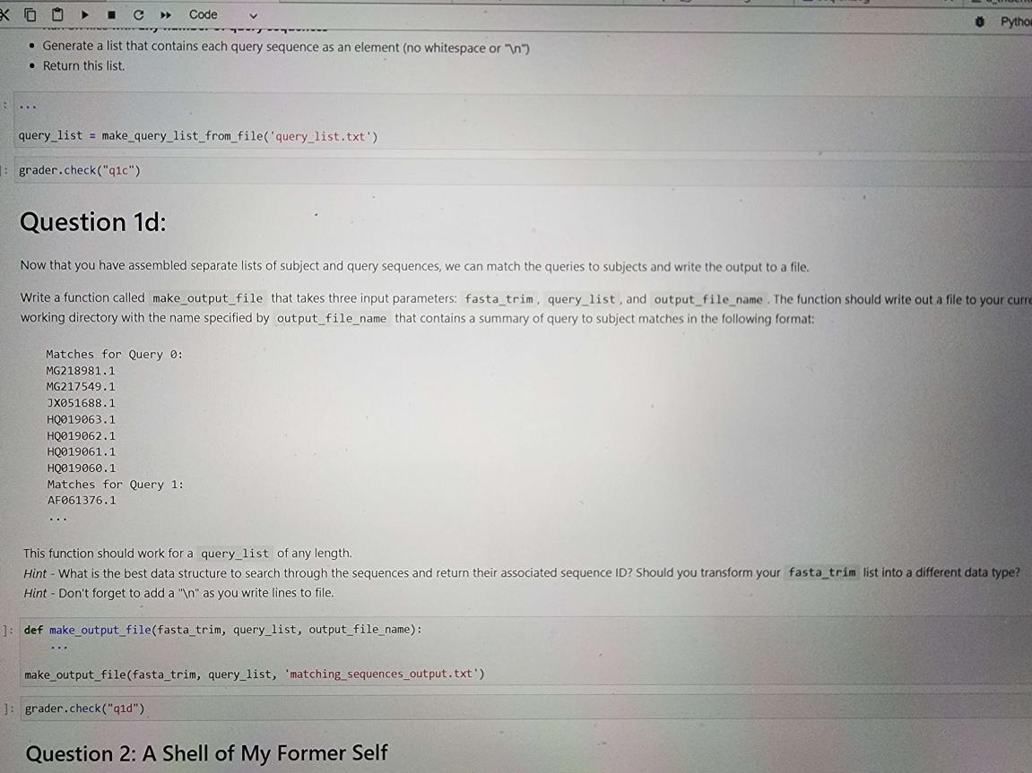 Solved Define a function make_fasta_list_from_file that | Chegg.com