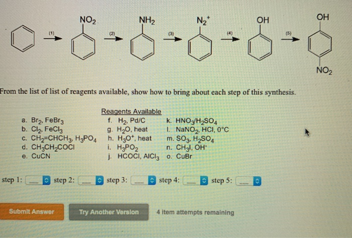 Solved NO2 NH2 N2 он он 0-0-0-0-0-0 NO2 From the list of | Chegg.com