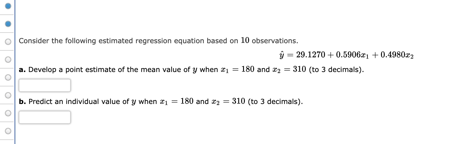 Solved Consider the following estimated regression equation | Chegg.com