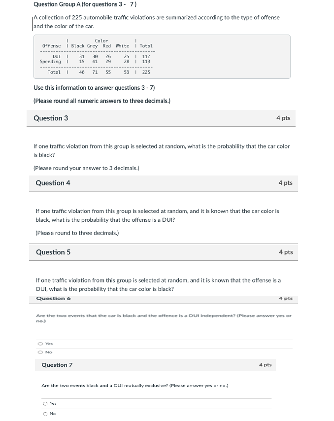 Solved Question Group A (for questions 3- 7)A collection of | Chegg.com