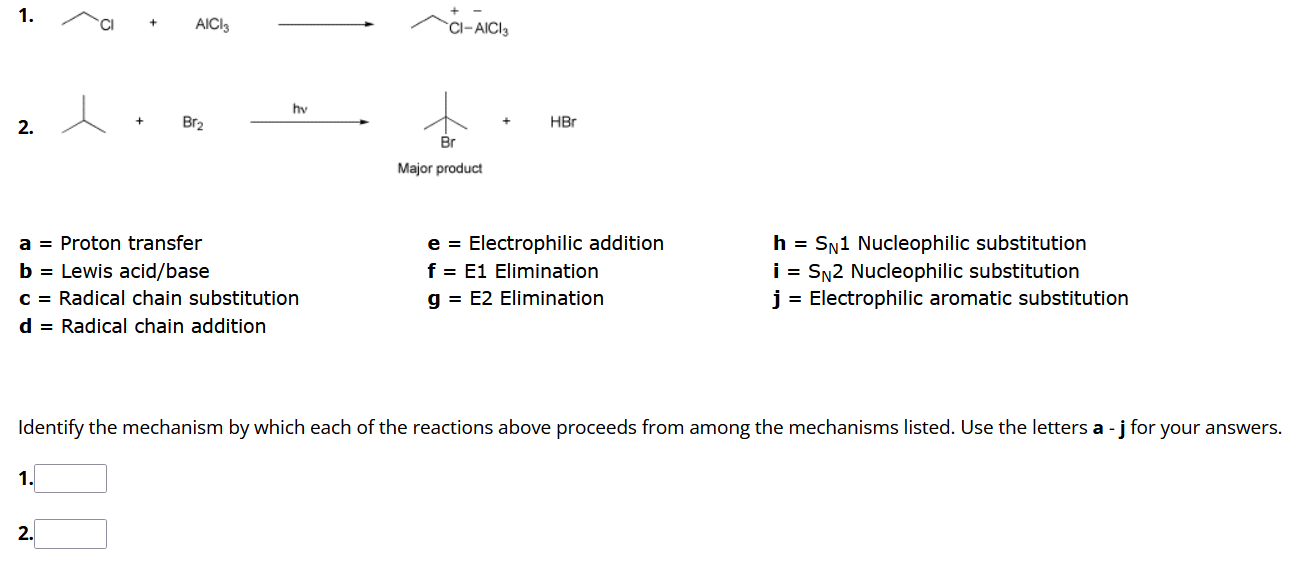 Solved a= Proton transfer b= Lewis acid/base c= Radical | Chegg.com