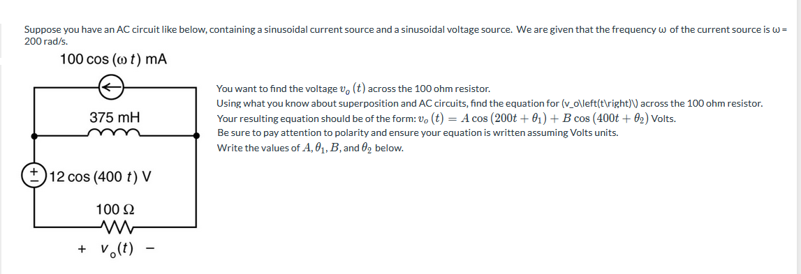 Solved Suppose you have an AC circuit like below, containing | Chegg.com