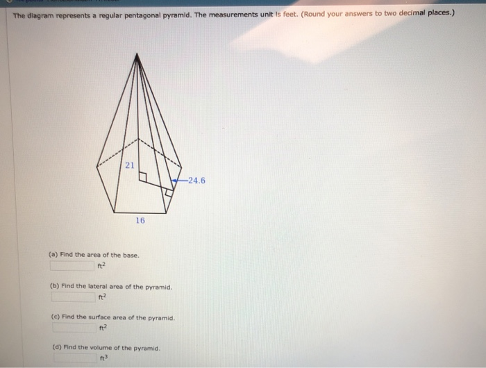 Solved The diagram represents a regular pentagonal pyramid. | Chegg.com