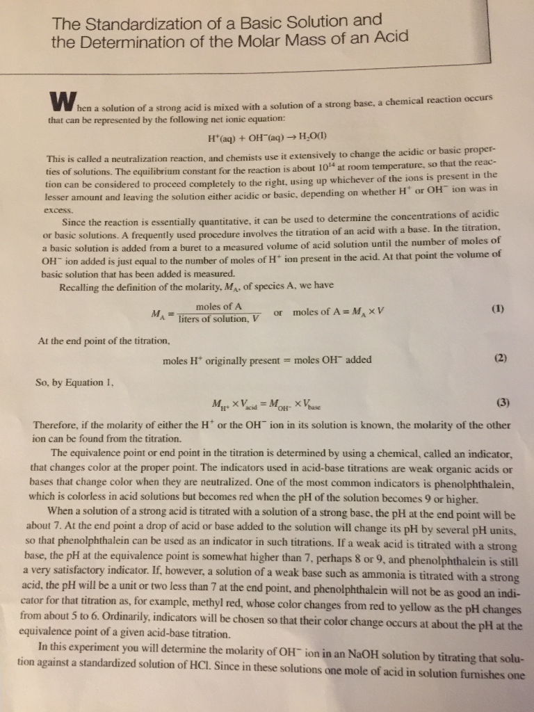 Solved Could somebody please help me with part B (HCL = | Chegg.com