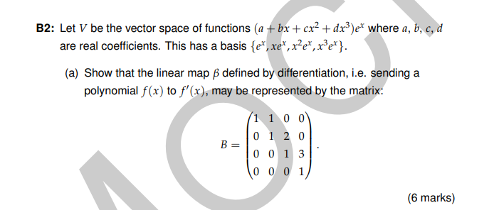 Solved 2: Let V be the vector space of functions | Chegg.com