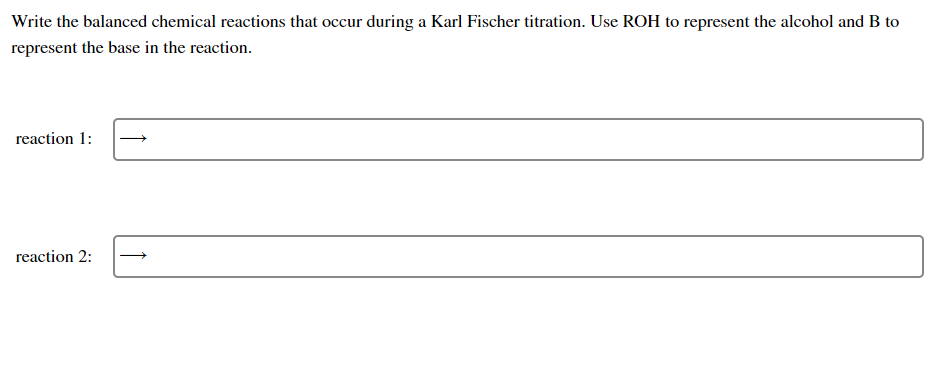 Solved Write the balanced chemical reactions that occur | Chegg.com