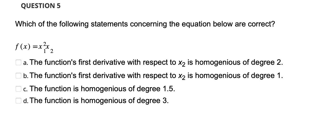 Solved QUESTION 5Which of the following statements | Chegg.com