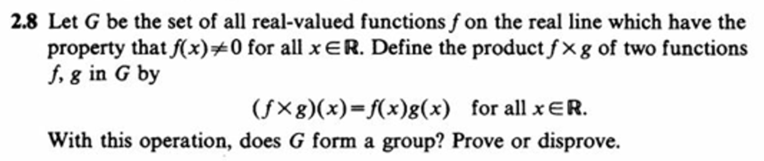 Solved 2.8 Let G be the set of all real-valued functions f | Chegg.com