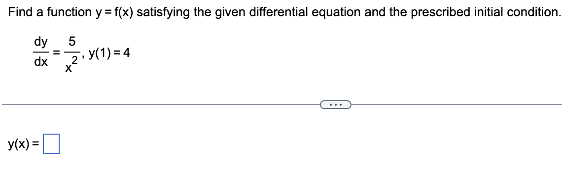 Solved Find a function y=f(x) satisfying the given | Chegg.com
