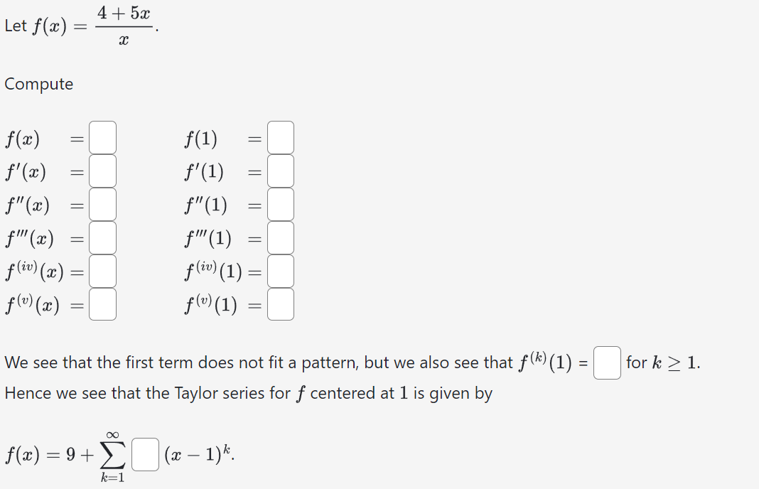 Solved Let f(x)=x4+5x. Compute | Chegg.com