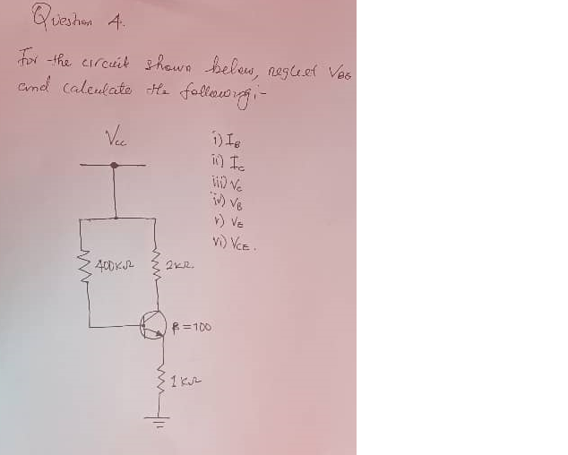 For the circuit shown belew, negleet Vos and | Chegg.com