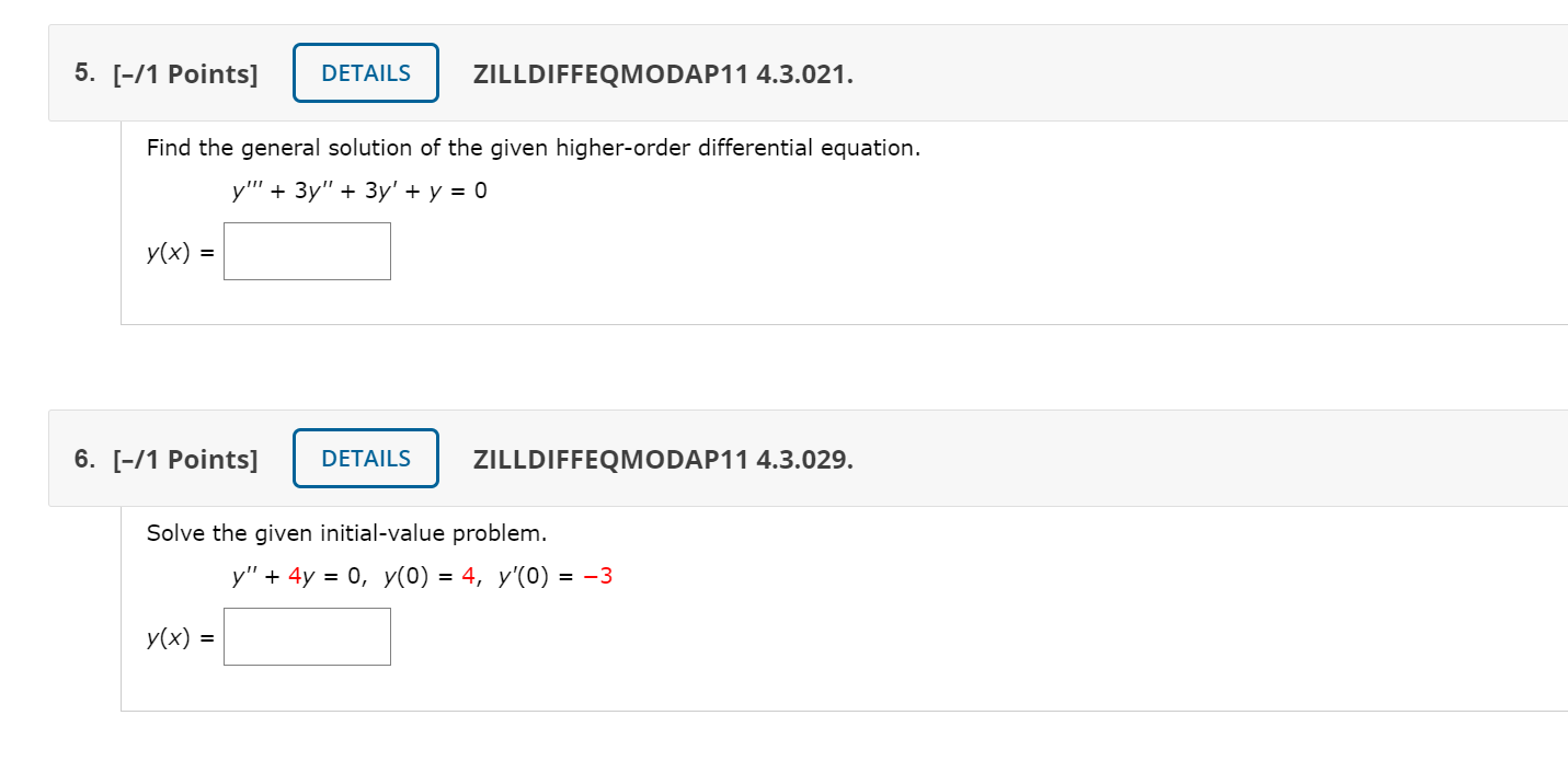 Solved 5. [-/1 Points] DETAILS ZILLDIFFEQMODAP11 4.3.021. | Chegg.com