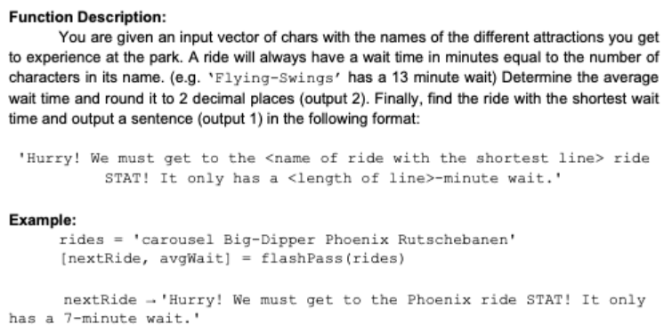 Solved Function Description: You are given an input vector | Chegg.com