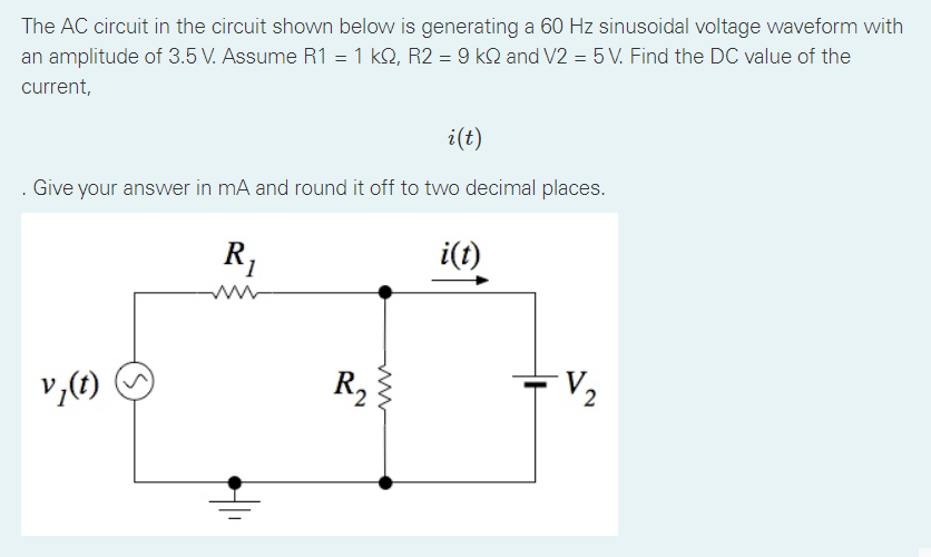 Solved The AC circuit in the circuit shown below is | Chegg.com
