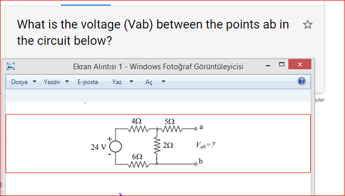 Solved What is the voltage (Vab) between the points ab in | Chegg.com