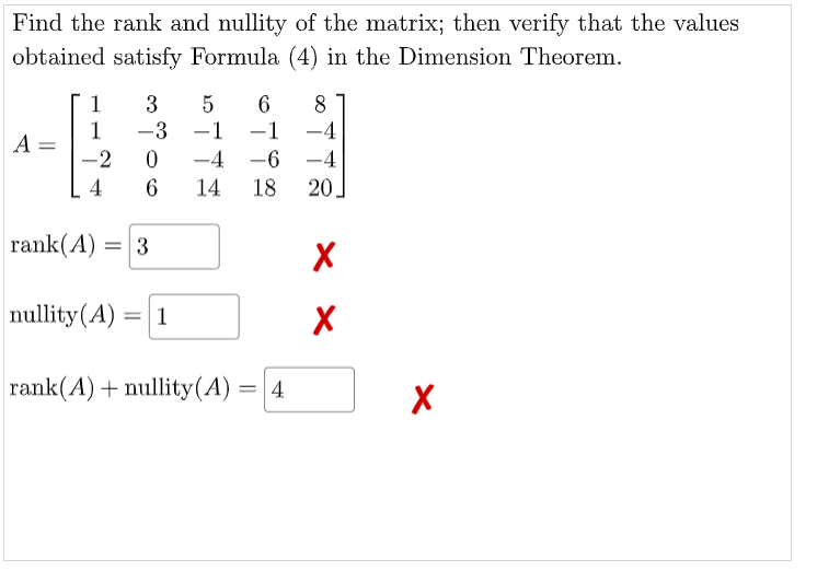 Solved Find the rank and nullity of the matrix; then verify | Chegg.com