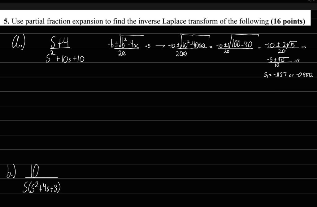 Solved 5. Use partial fraction expansion to find the inverse | Chegg.com