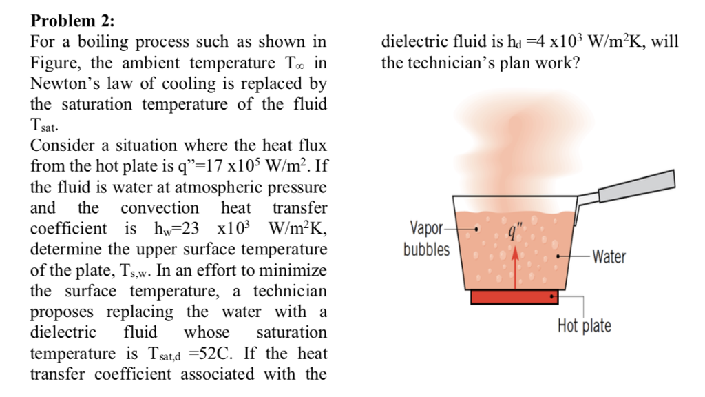 Solved Problem 2: For a boiling process such as shown in | Chegg.com