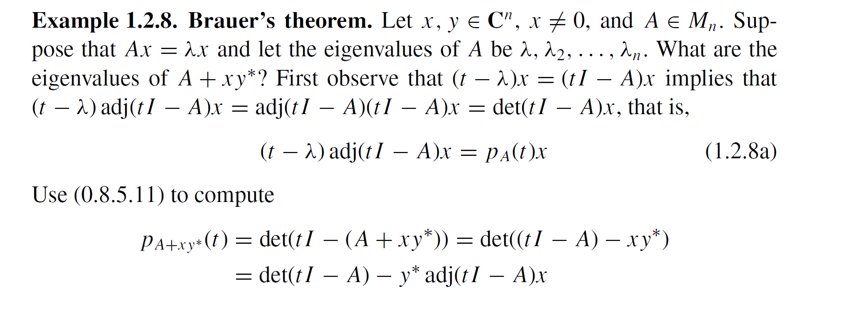 Solved Exercise. Use (1.2.18) to explain why the algebraic | Chegg.com