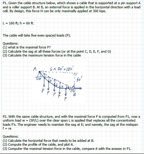 P1. Given the cable structure below, which shows a | Chegg.com