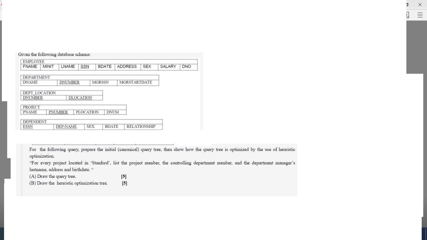 Solved ] IIIT X 2 Given the following database schema: | Chegg.com