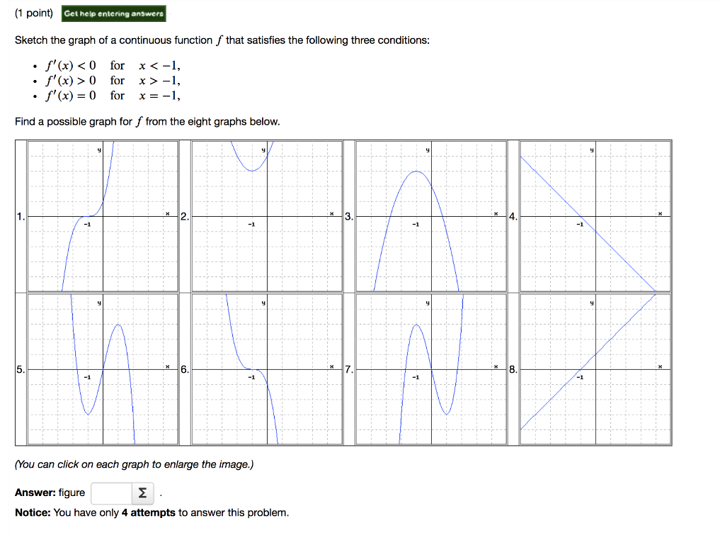 Solved (1 point) Get help entering answers Sketch the graph | Chegg.com