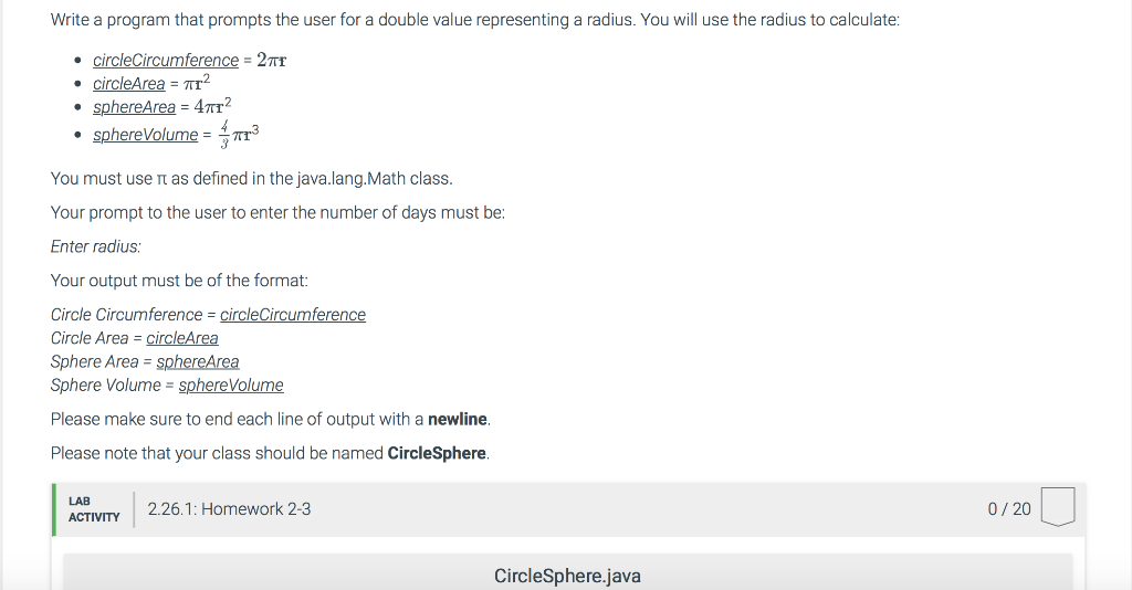 Solved Write a program that prompts the user for a double | Chegg.com