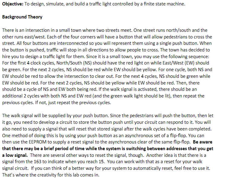Solved Objective: To design, simulate, and build a traffic | Chegg.com