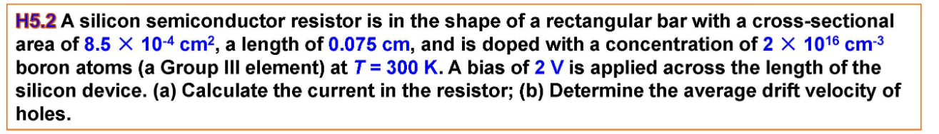 Solved H5.2 A silicon semiconductor resistor is in the shape | Chegg.com