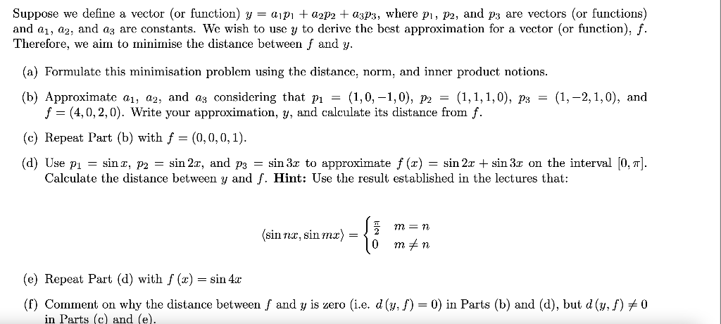 Solved Suppose we define a vector (or function) | Chegg.com