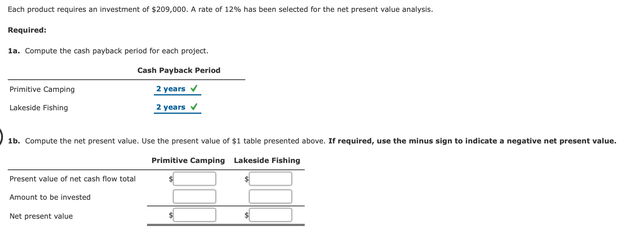 Solved Cash Payback Period, Net Present Value Method, | Chegg.com