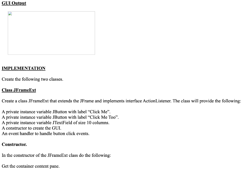 Solved TOPICS Graphical User Interfaces (GUI) DESCRIPTION | Chegg.com