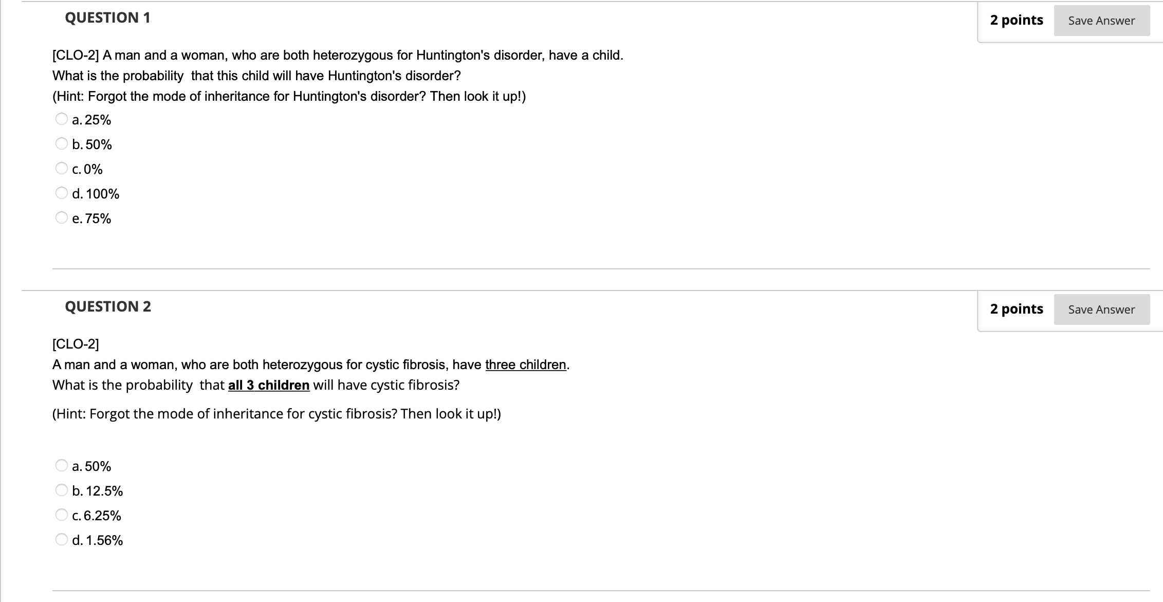 Solved QUESTION 1[CLO-2] ﻿A man and a woman, who are both | Chegg.com