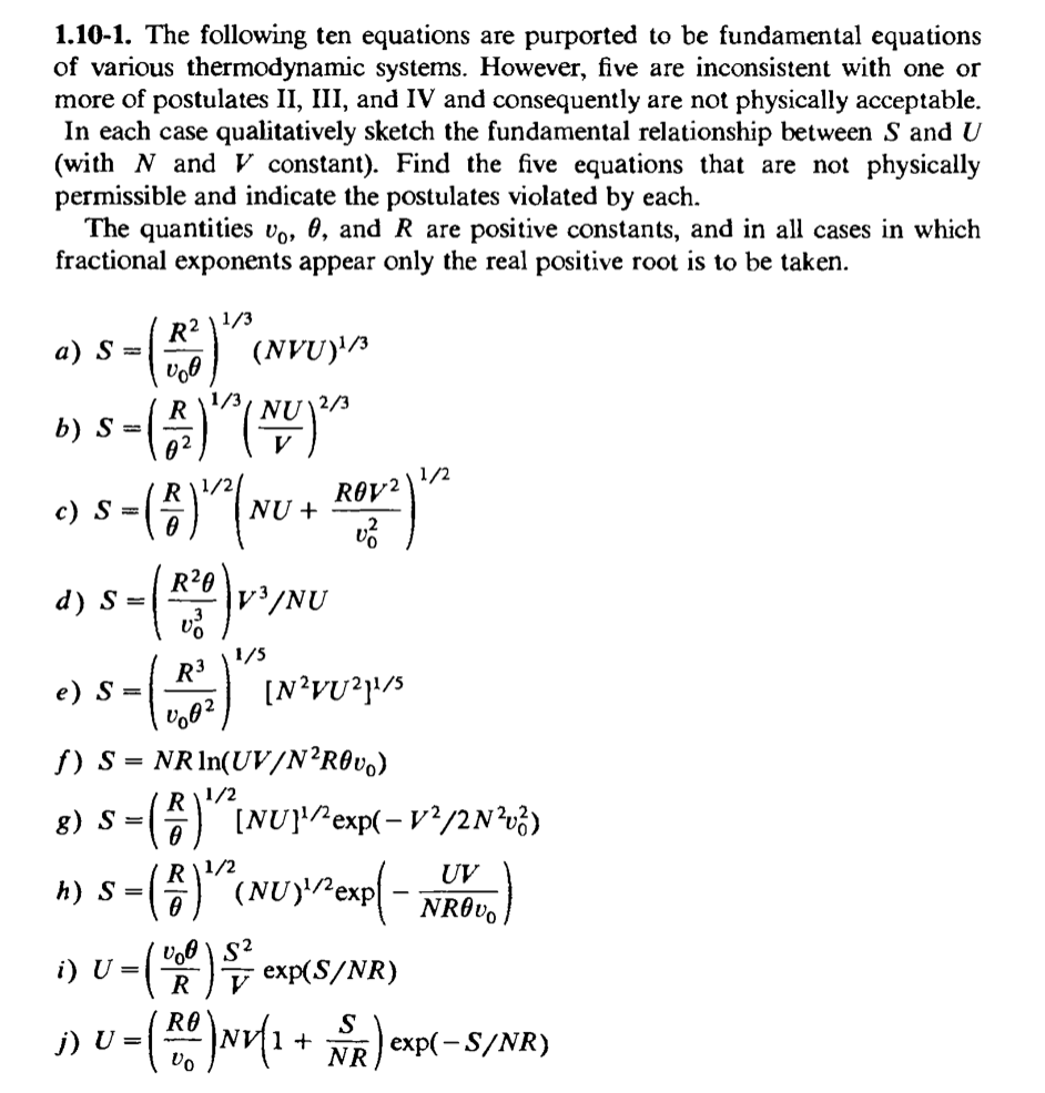 Solved 1.10-1. The following ten equations are purported to | Chegg.com