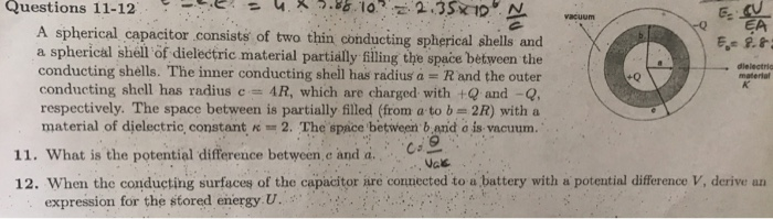 Solved EA A spherical capacitor .consists of two thin | Chegg.com