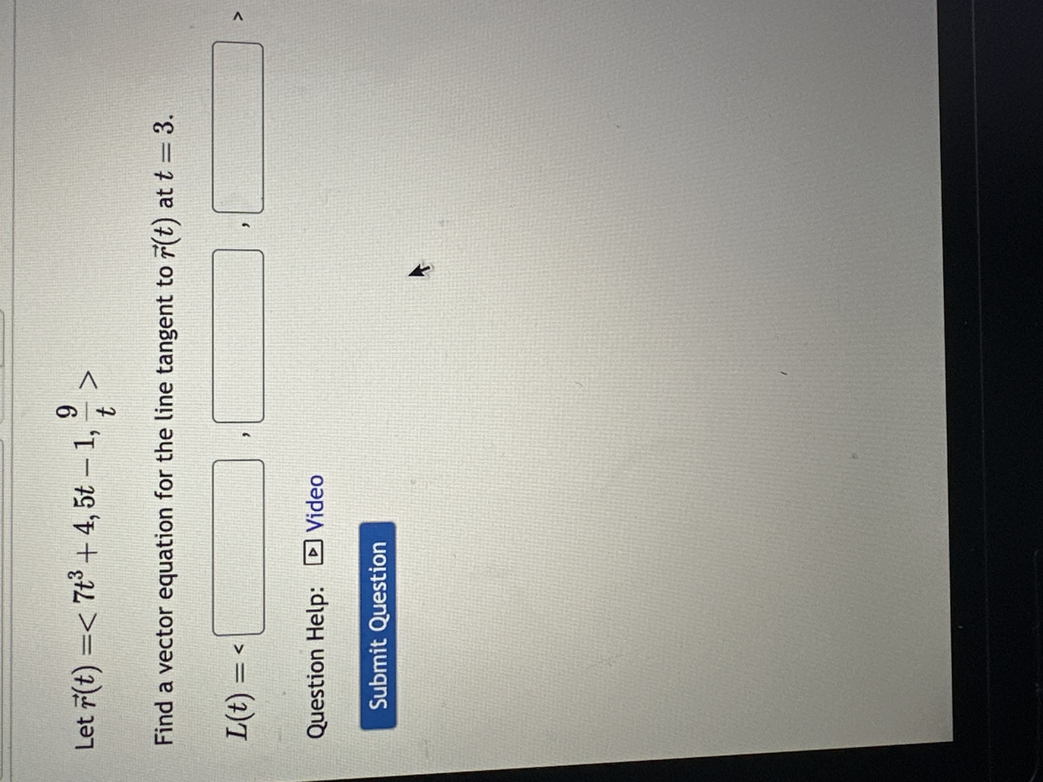 Solved Let R T Find A Vector Equation For