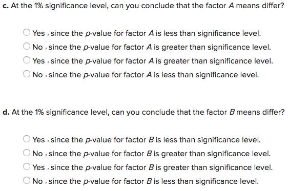 Solved A two-way analysis of variance experiment with | Chegg.com