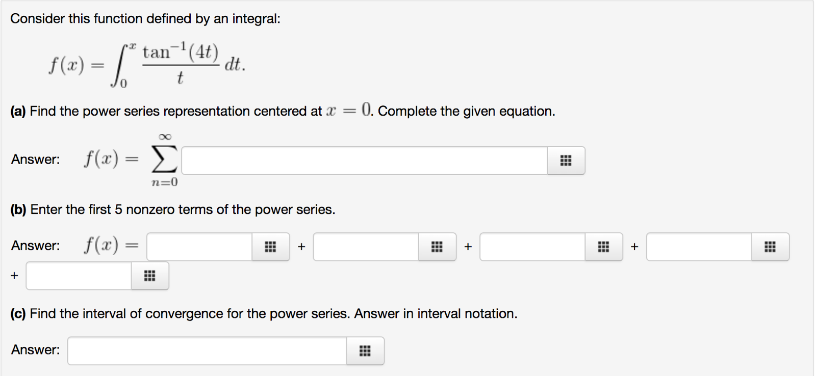 Solved Consider this function defined by an integral: -1 | Chegg.com