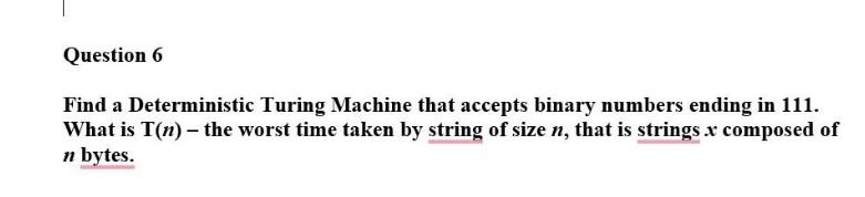 Solved Find a Deterministic Turing Machine that accepts | Chegg.com