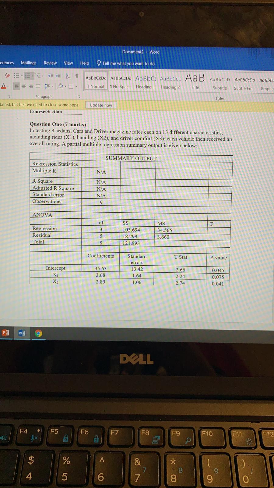 Solved Document2 - Word erences Mailings Review View Help | Chegg.com