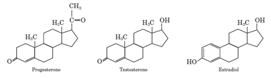 Solved Below are structures of several steroid hormones | Chegg.com