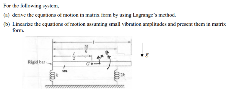 Solved For the following system, (a) derive the equations of | Chegg.com