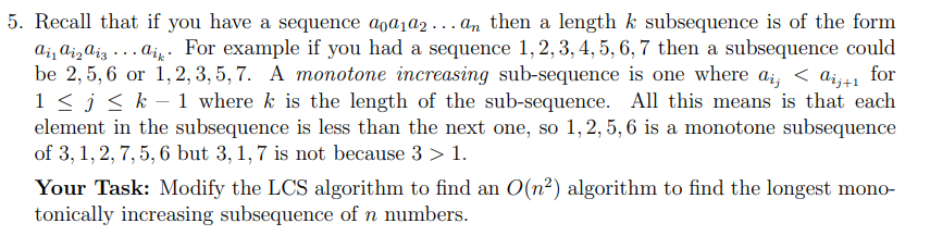 Solved 5. Recall that if you have a sequence a0a1a2…an then | Chegg.com