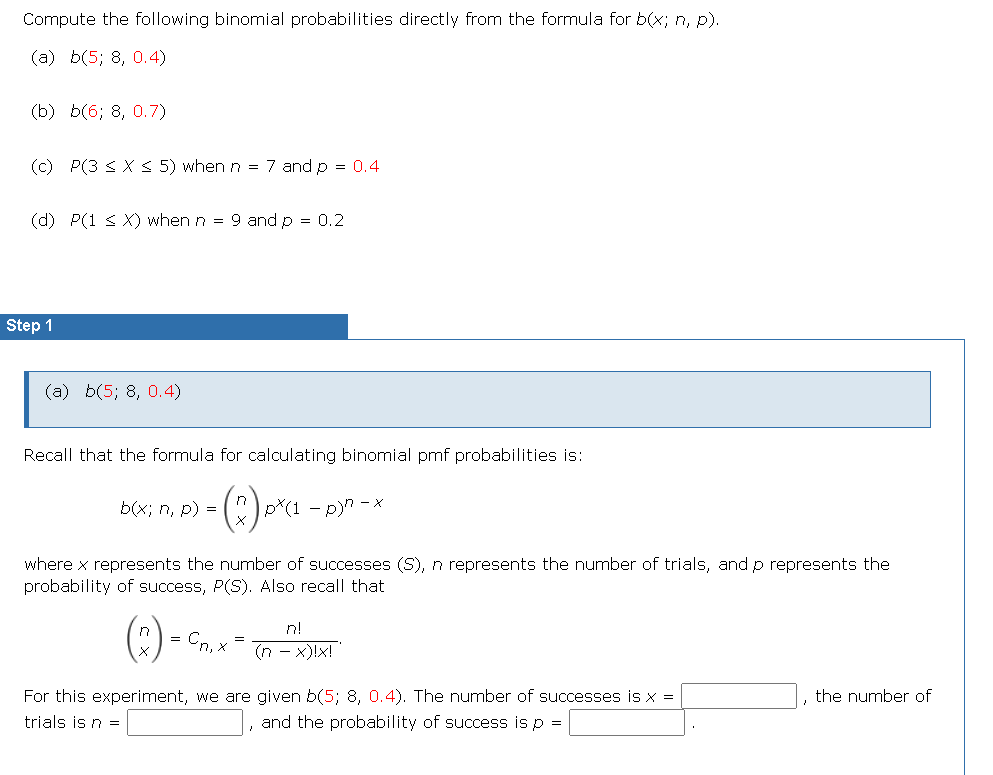 Solved Compute the following binomial probabilities directly | Chegg.com