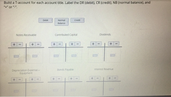 Build a T-account for each account title. Label the | Chegg.com