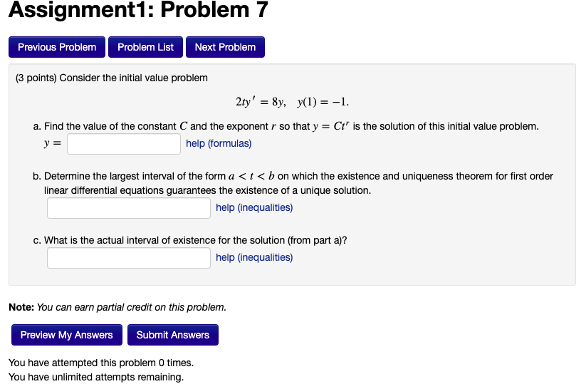 Solved Assignment1: Problem 7 Previous Problem Problem List | Chegg.com