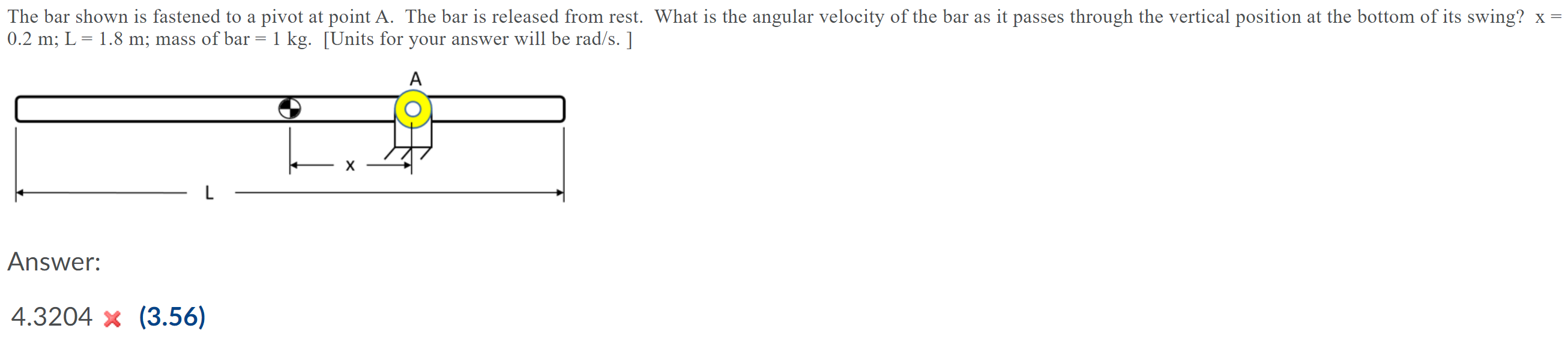 Solved The bar shown is fastened to a pivot at point A. The | Chegg.com